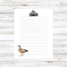 Printable Duck Stationary, Watercolor Ducks, Farm Stationary, Letter ...