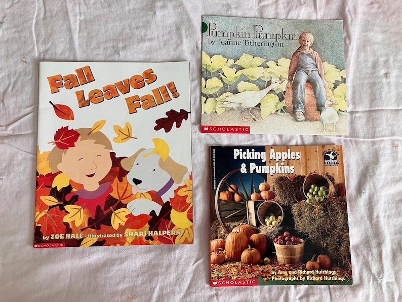 Vintage Scholastic Children's Fall Book Bundle - Apples, Pumpkins ...