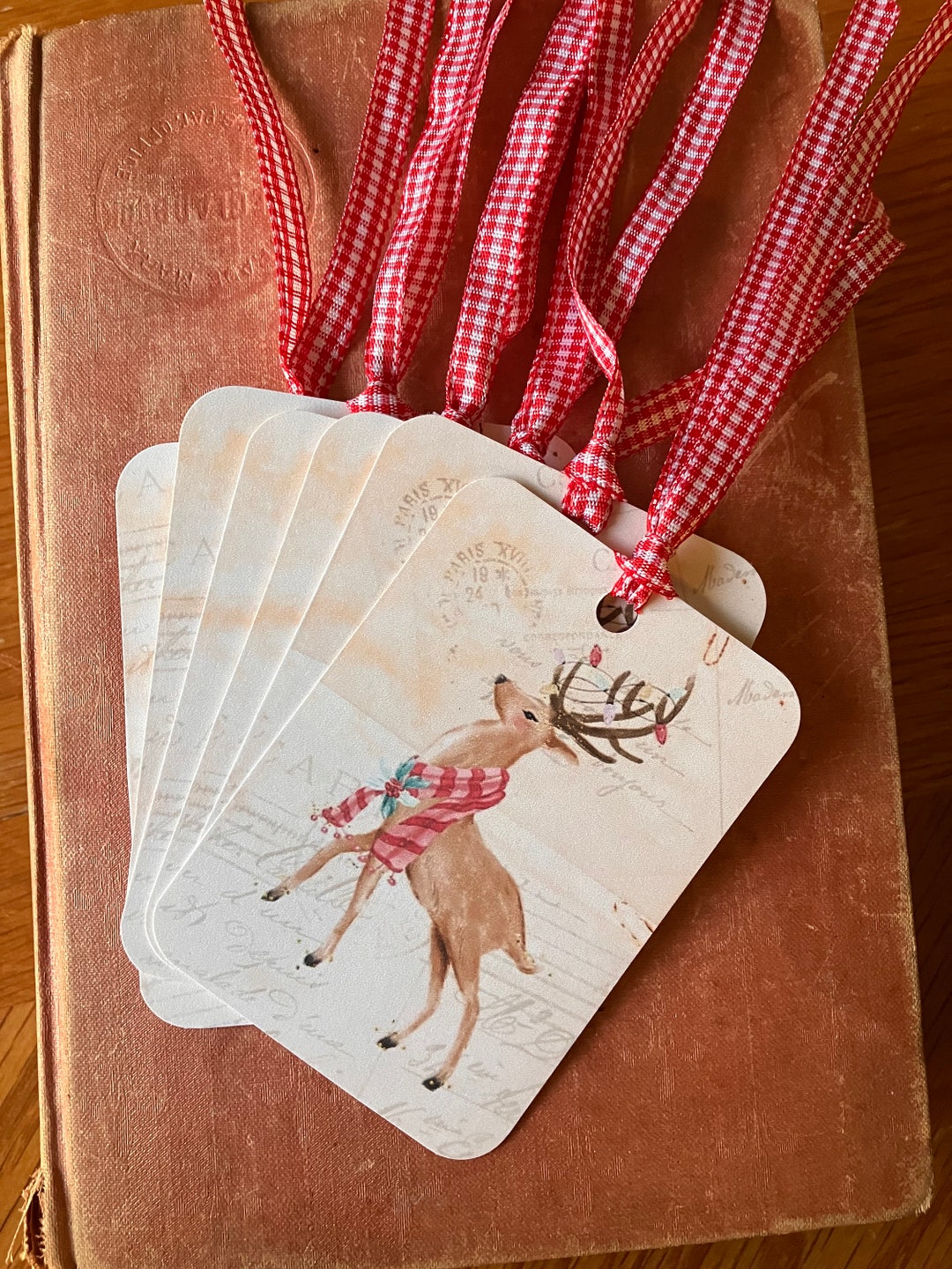 Reindeer Christmas Gift Tags Party Favor Tags - Etsy