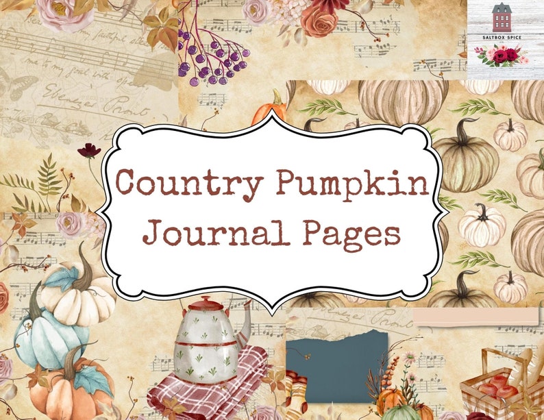 Country Pumpkin Journal Pages Fall Pumpkin Junk Journal - Etsy
