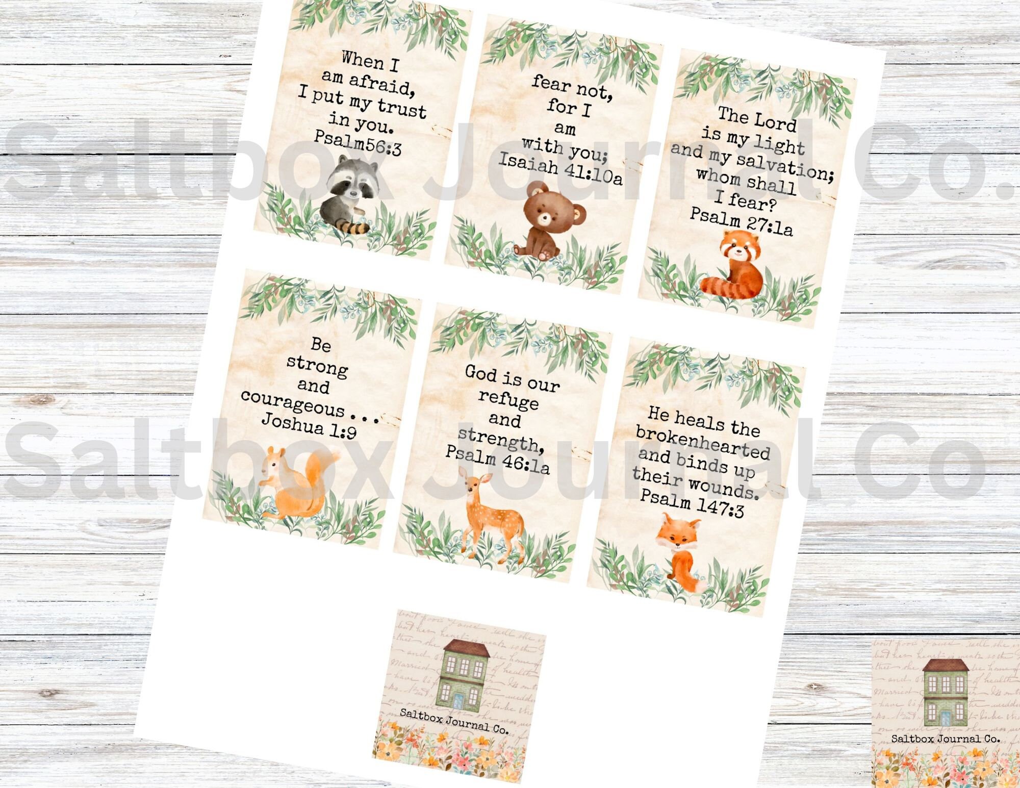 Printable Scripture Cards for Young Children, Woodland Memory Verse ...