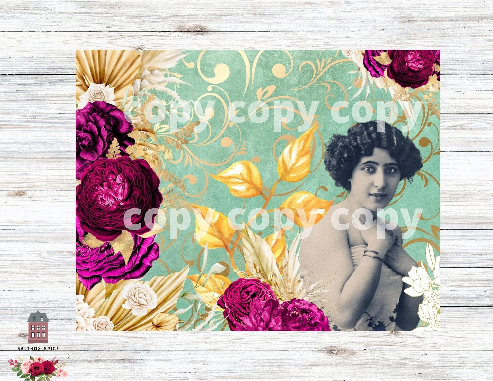 Actress and Floral Journal Pages Purple Flower Amaranth - Etsy