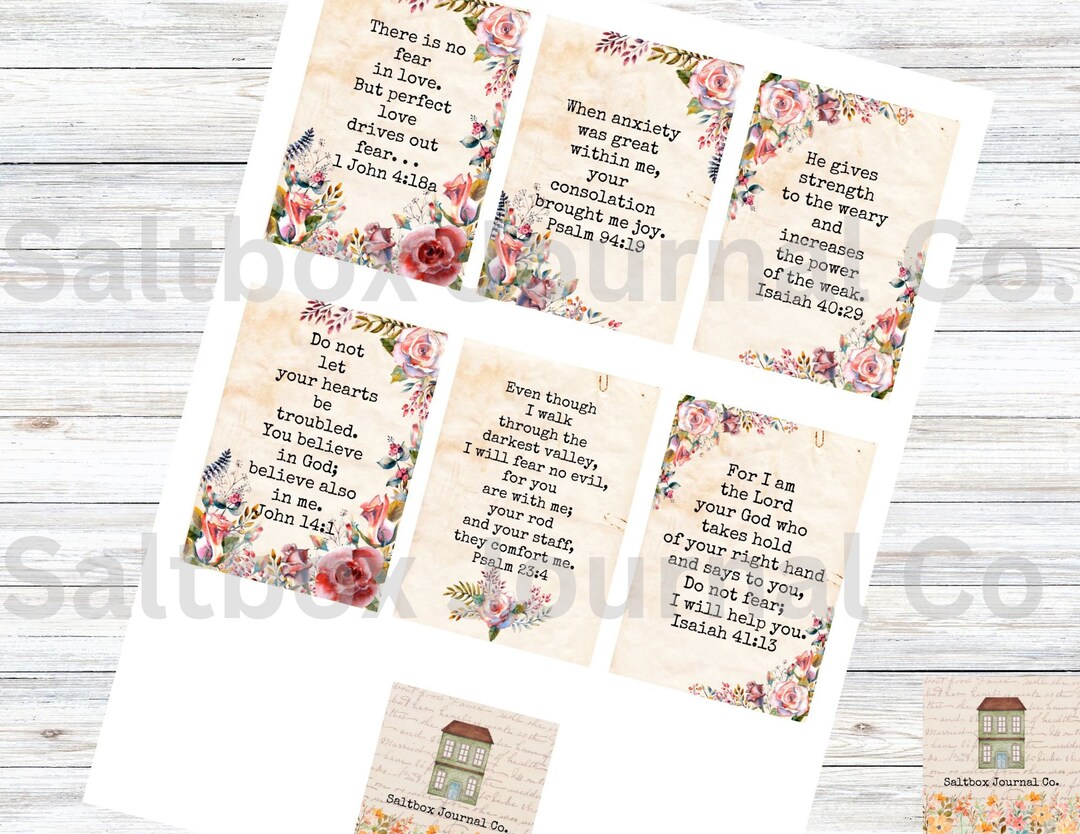 Printable Scripture Cards for Teen Girls, Floral Memory Verse Cards ...