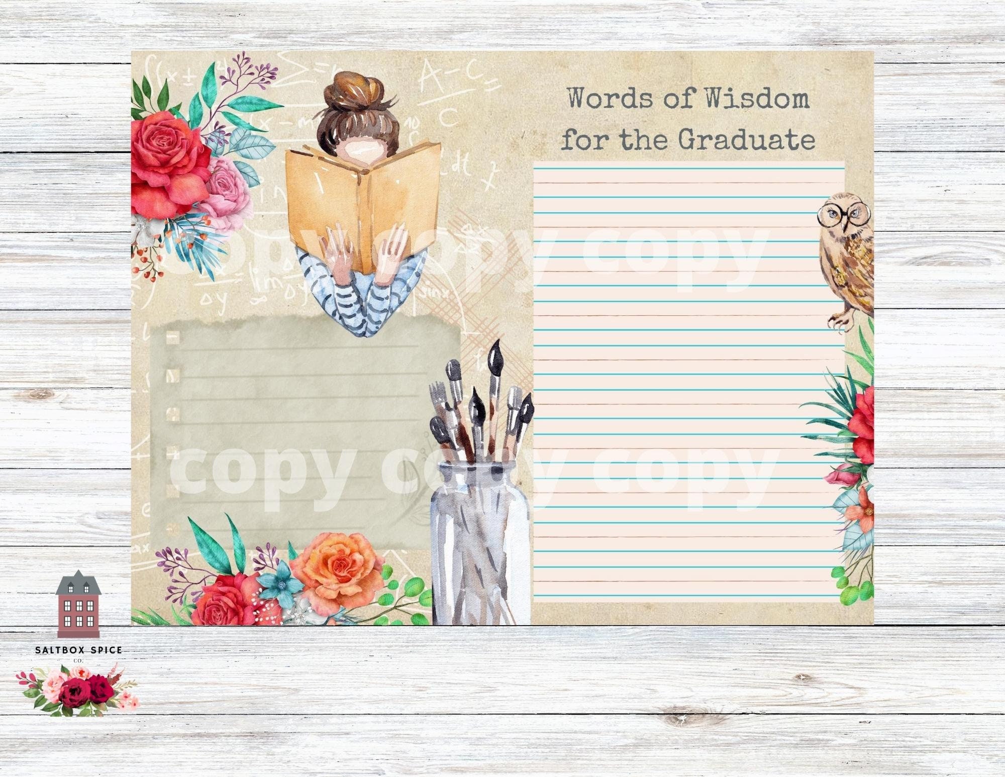 Printable Graduation Journal, Graduation Junk Journal Pages, Girls ...