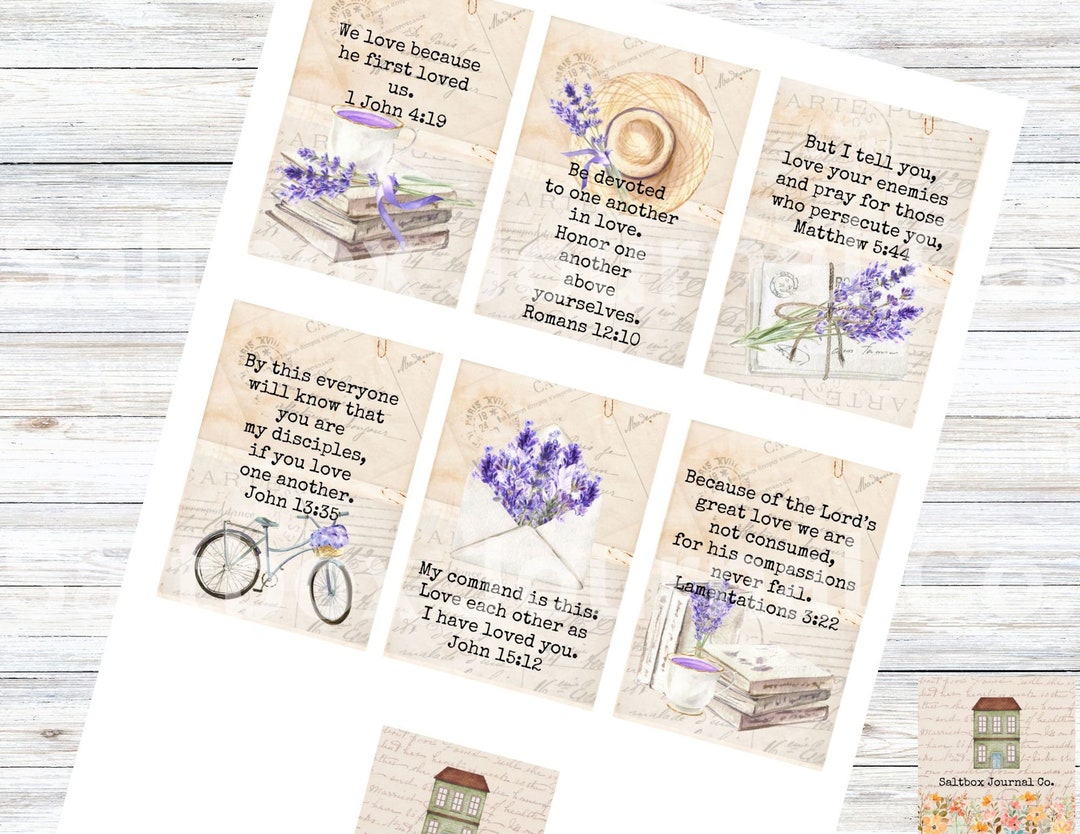 Printable Scripture Gift Tags: Lavender & Love Theme (digital Download ...