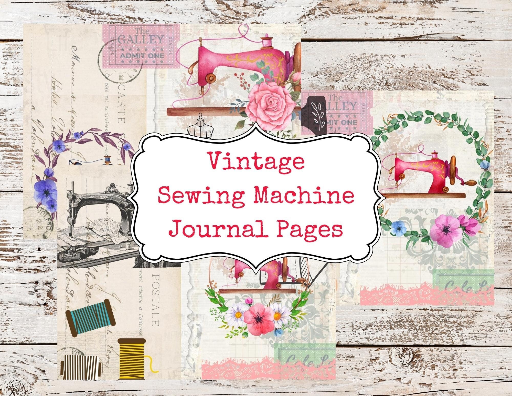 Sewing Machine Journal Pages Crafter Sewing Vintage - Etsy