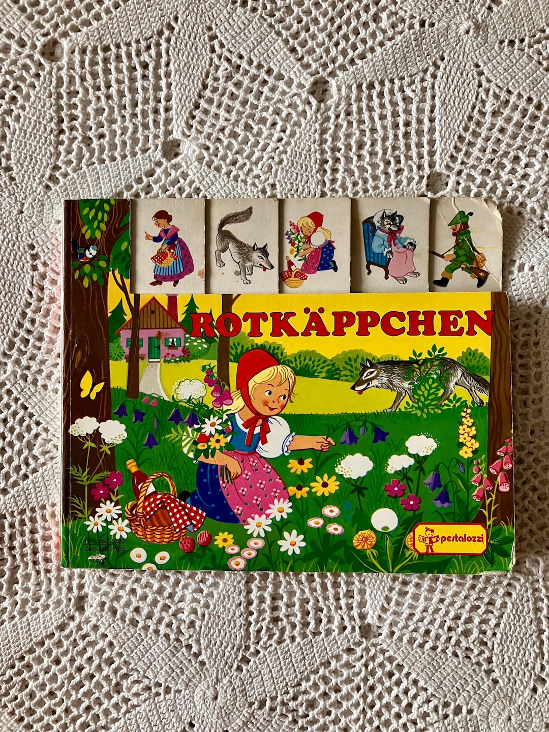 Vintage 1990, German Kids Board Book, Rotkappchen, Little Red Riding ...