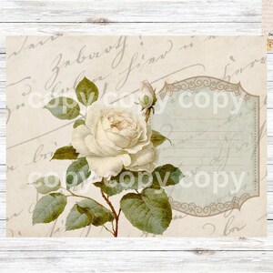 French Rose Journal Pages, Digital Journal Kit, French Script ...