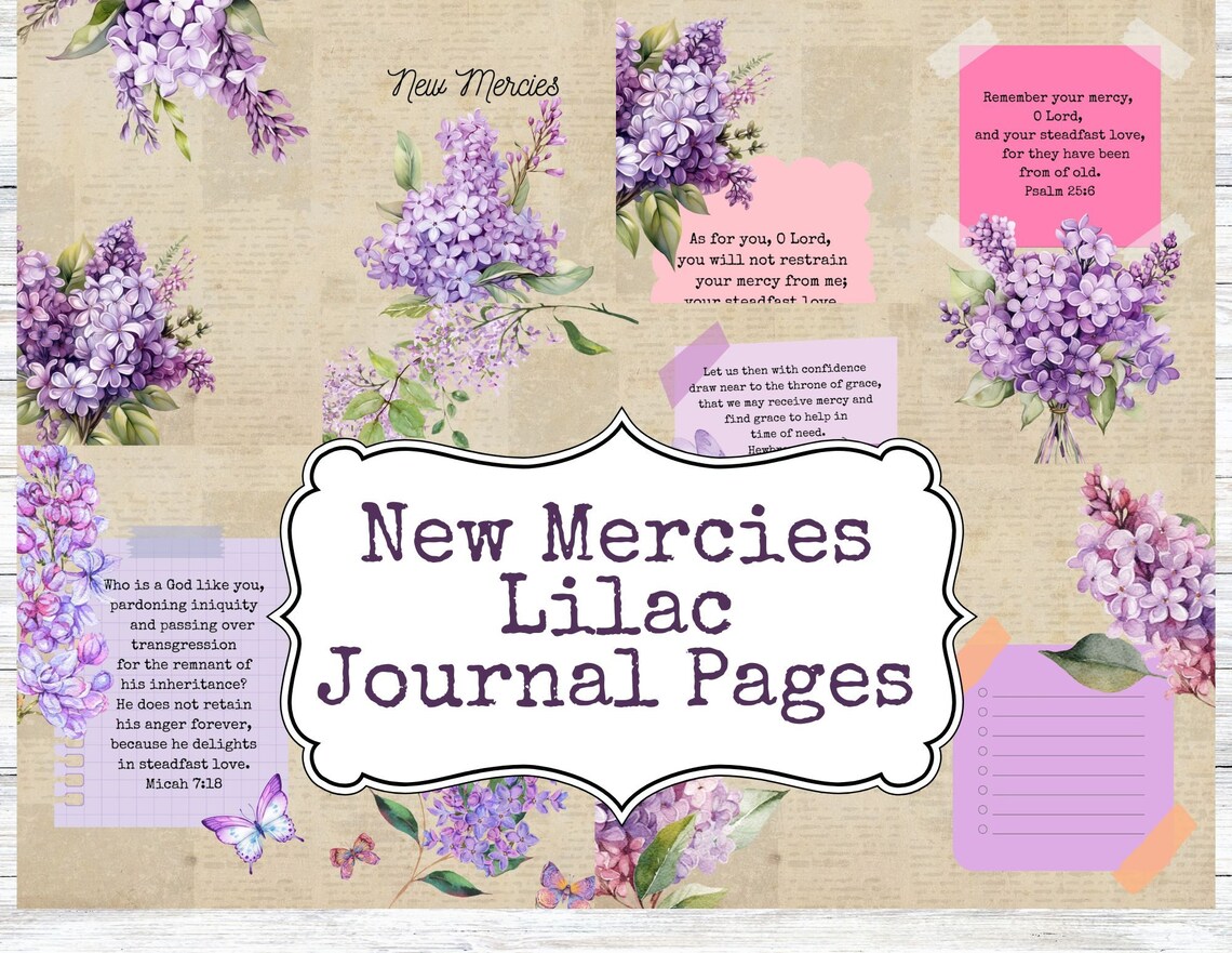 Lilac Scripture Journal Pages: Printable Bible Journaling (digital ...