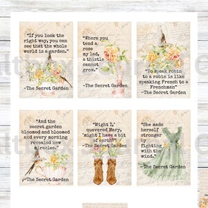 Printable Secret Garden Gift Tags, the Secret Garden Quotes, Bookish ...