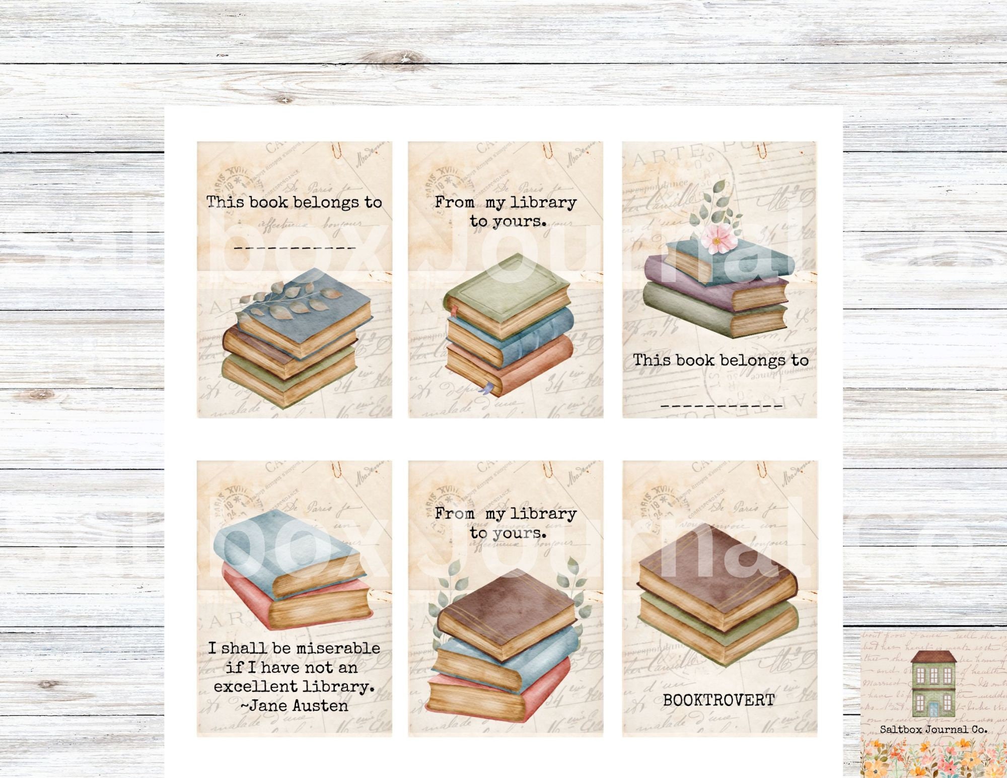 Printable Bookish Tags, Book Lovers Bookmarks, This Book Belongs To ...