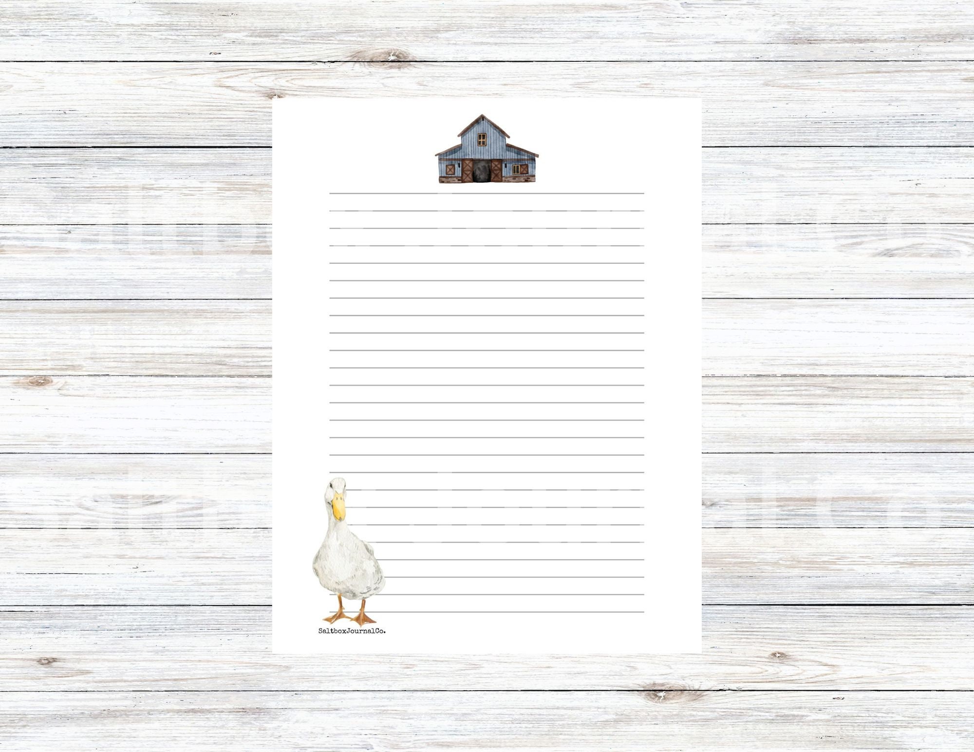 Printable Duck Stationary, Watercolor Ducks, Farm Stationary, Letter ...
