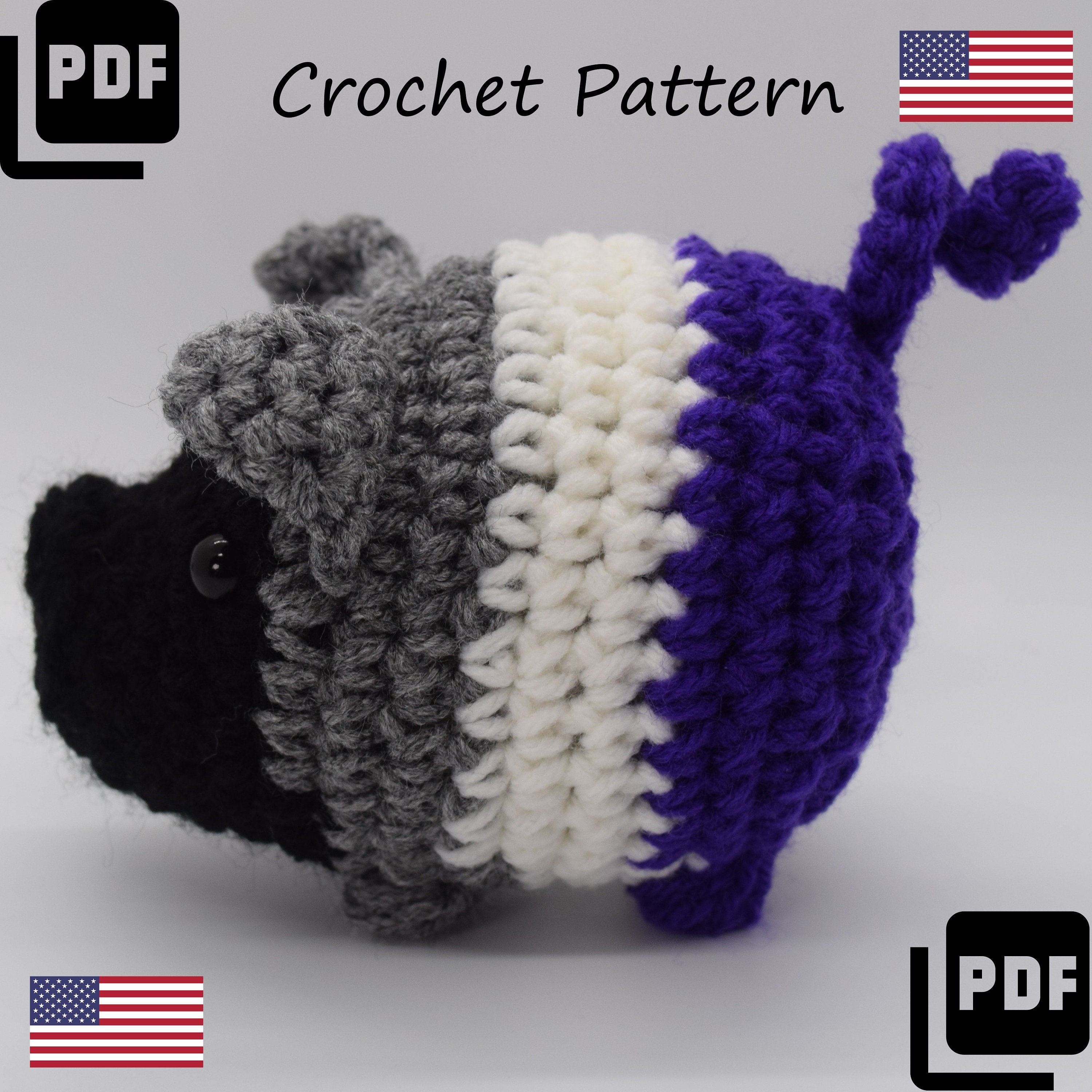 Asexual Pride Pig Crochet Pattern | Etsy