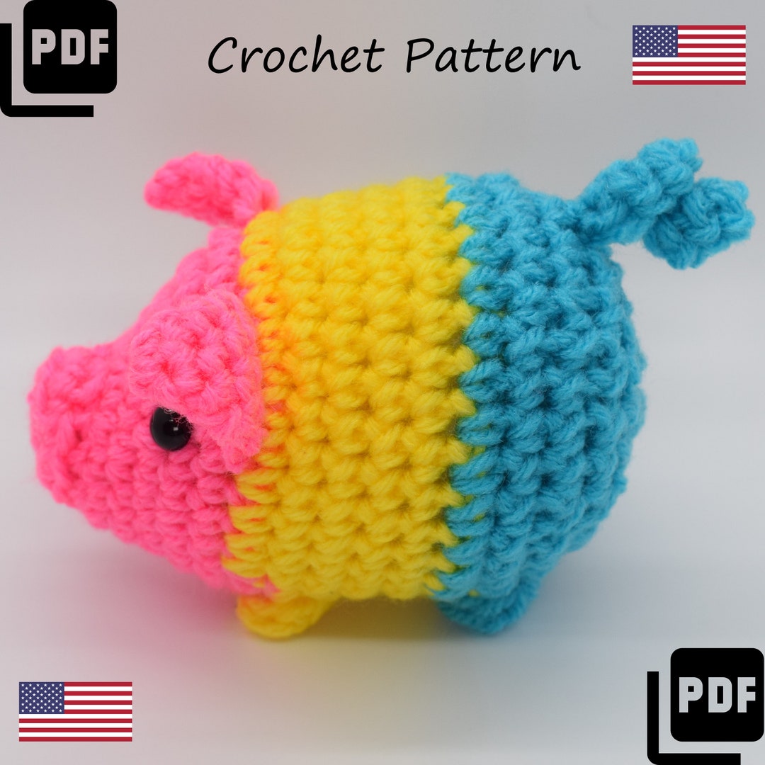 Pansexual Pride Pig Crochet Pattern - Etsy