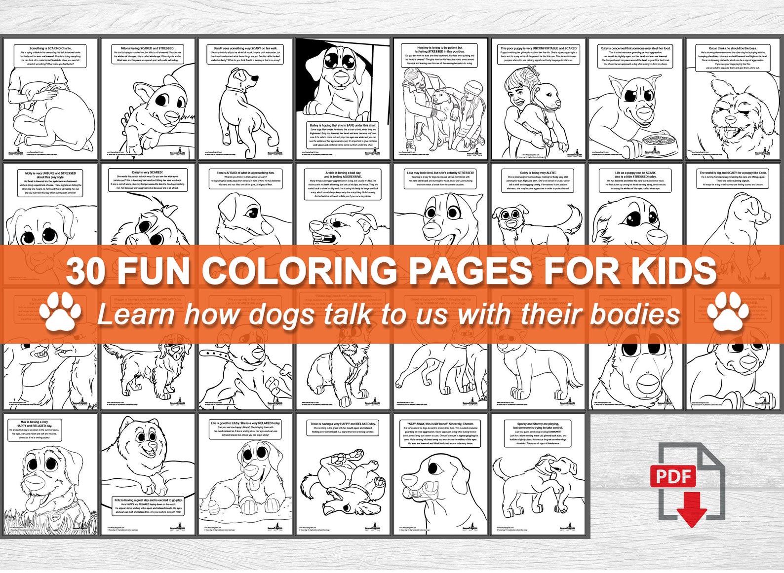 Printable Dog Coloring Books 1 Youth and 1 With Mandala Backgrounds for ...