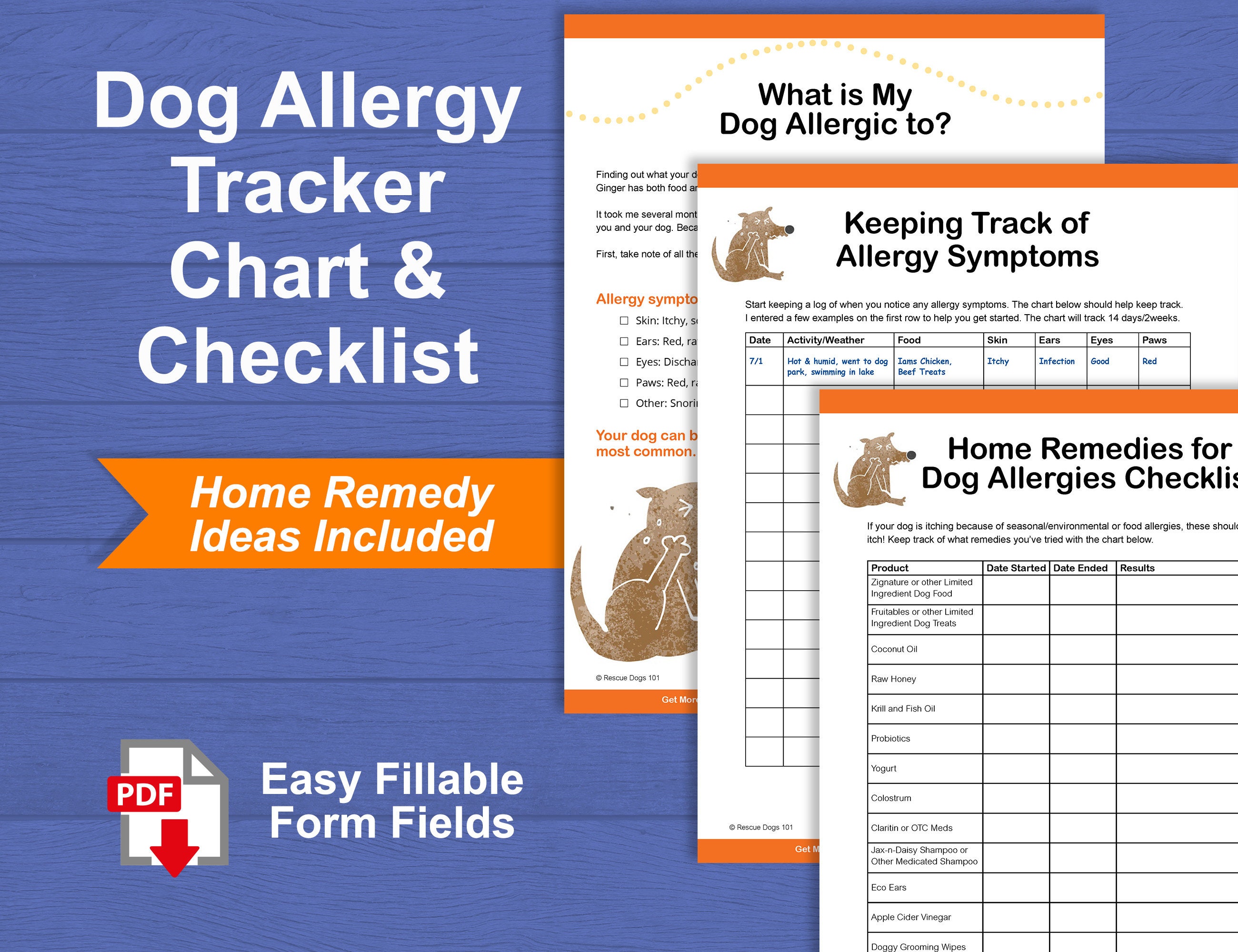 Puppy Dog Allergy Tracker Journal – Track Symptoms and Reactions to ...