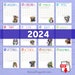 2024 Watercolor Dog Printable Calendar Bundle PDF Form Fillable Monthly ...