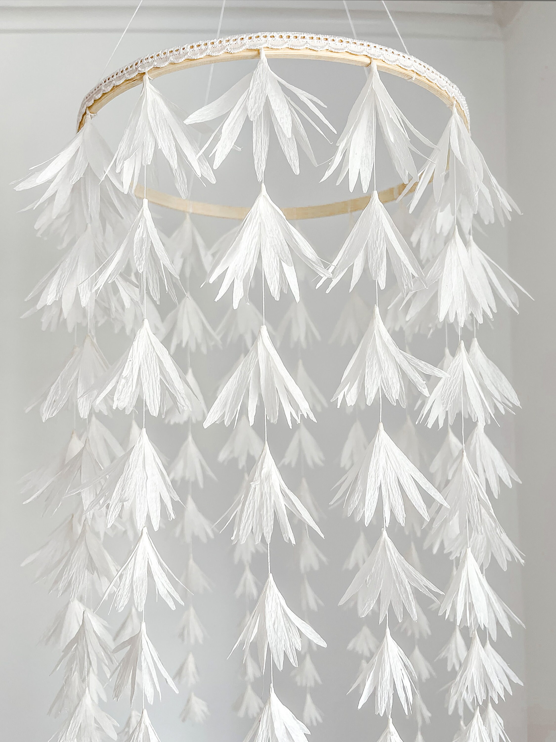 Flower Mobile Dove White Floral Creation Dainty Paper - Etsy Canada