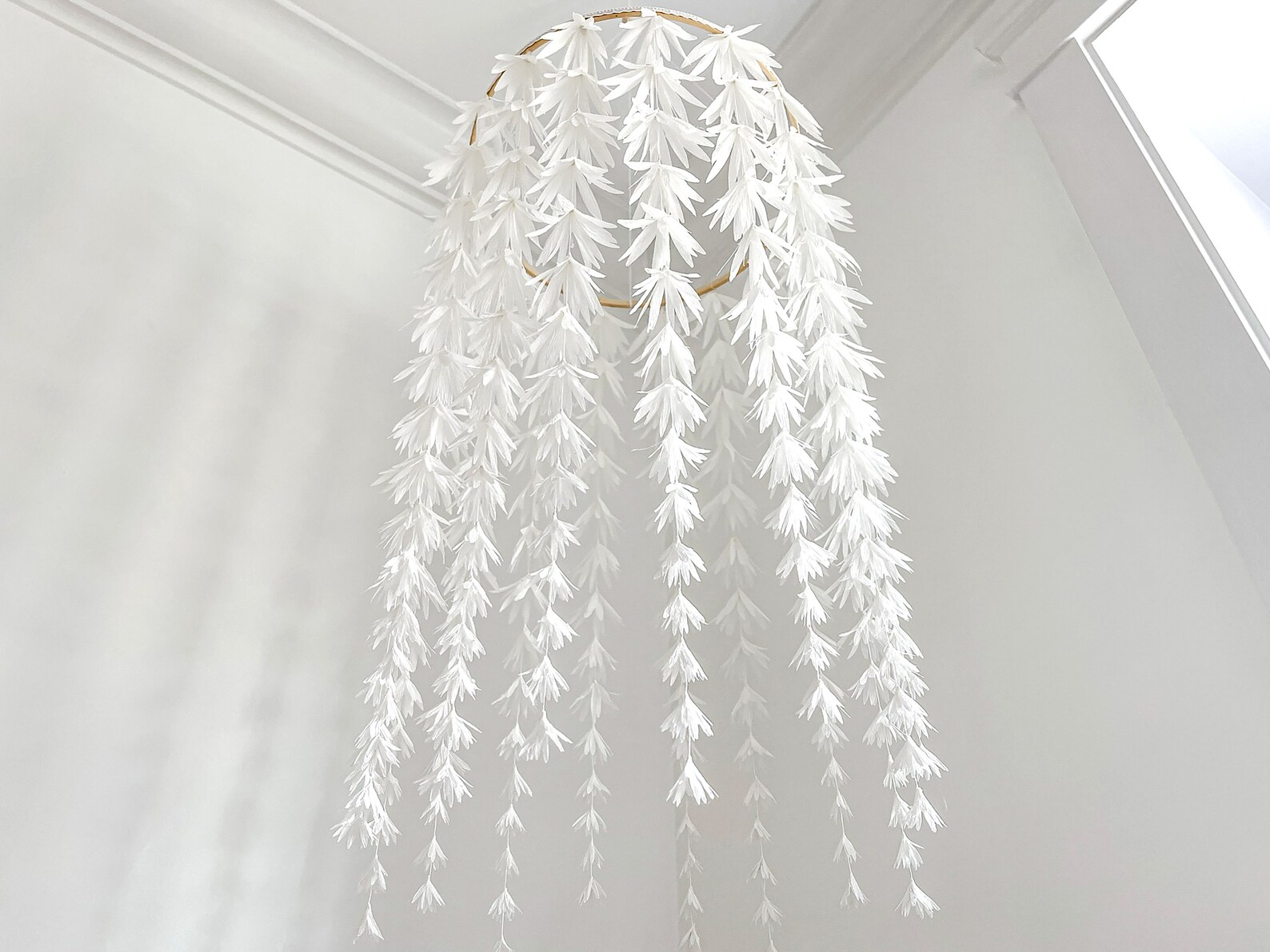 Flower Mobile Dove White Floral Creation Dainty Paper - Etsy