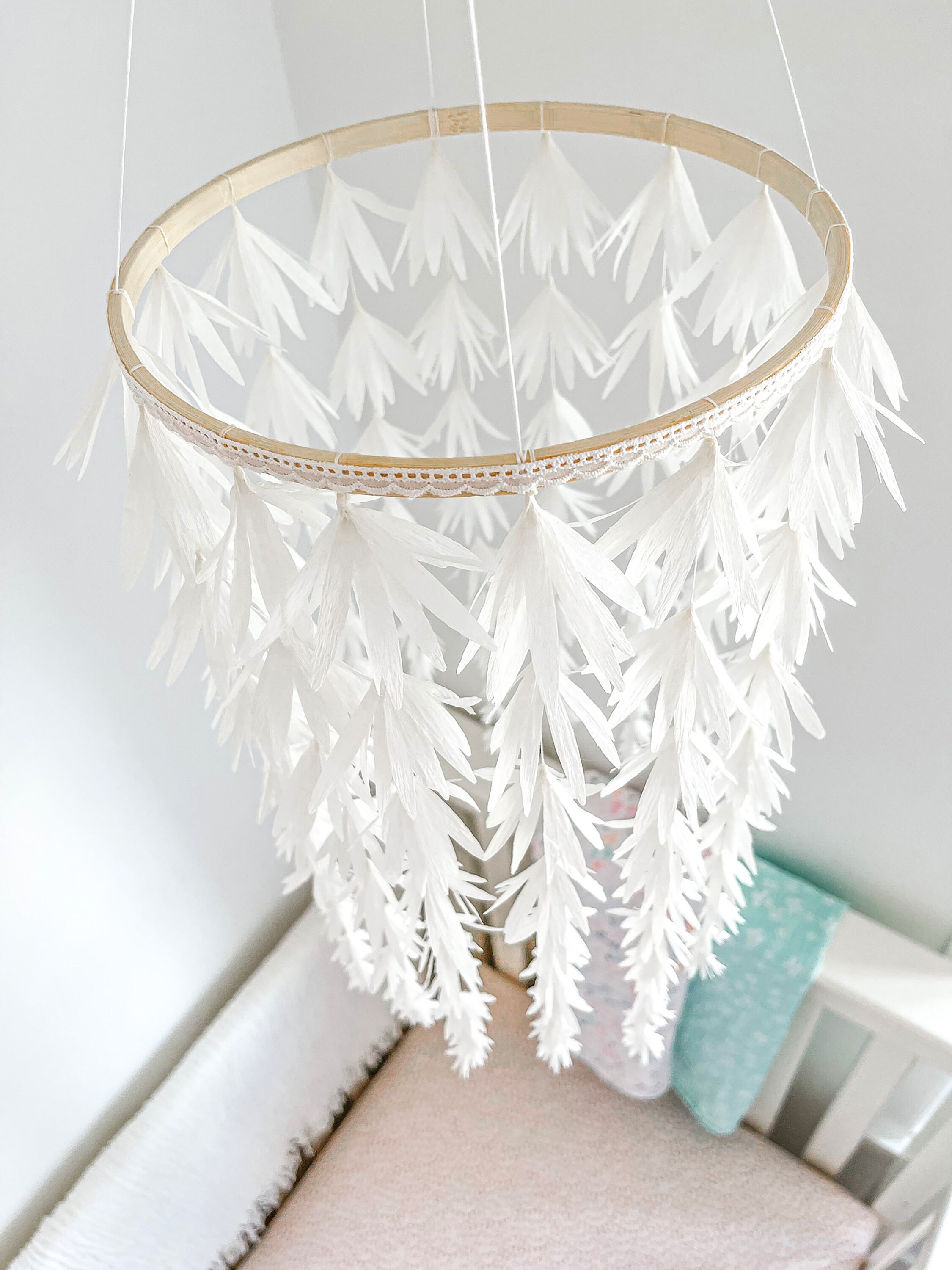 Flower Mobile Dove White Floral Creation Dainty Paper - Etsy Canada