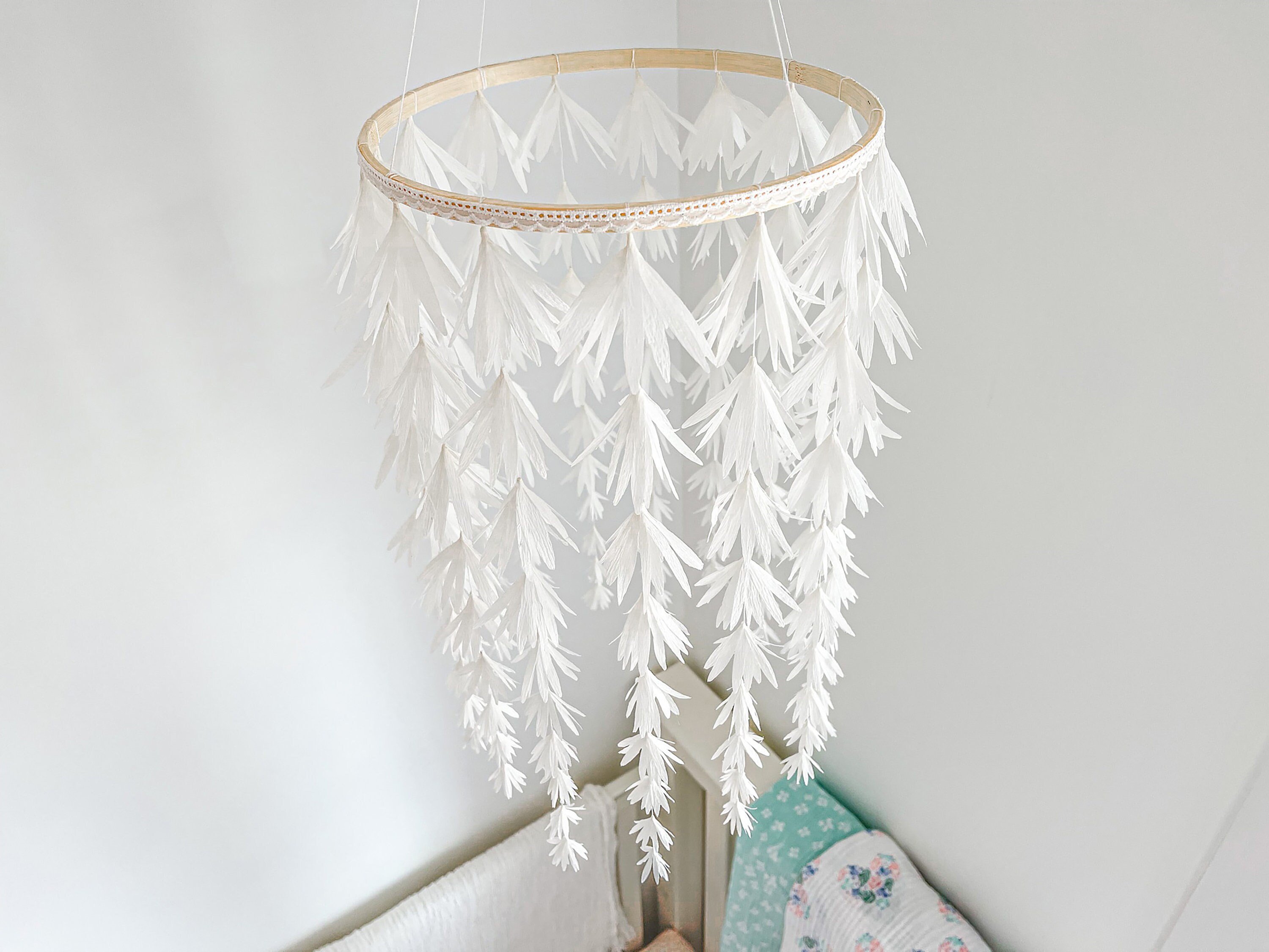Flower Mobile Dove White Floral Creation Dainty Paper - Etsy Canada