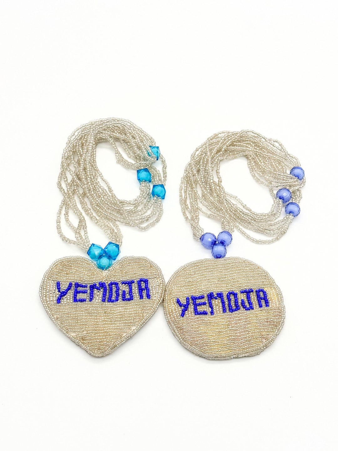 Yemoja Necklace, Ileke Yemoja, Beaded Necklace, Pendant Necklace ...