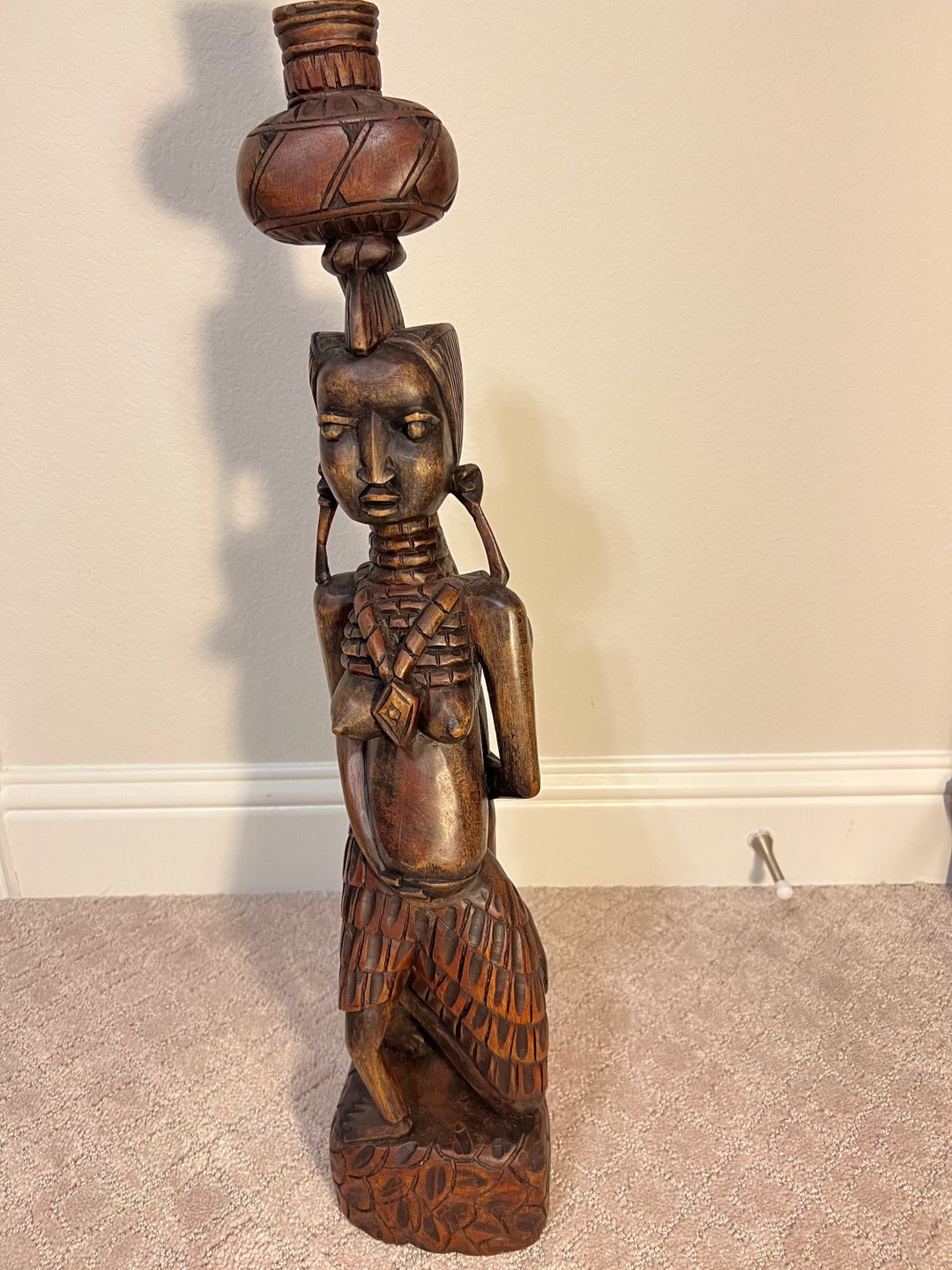 Oshun Ochun Osun. Beautifully Carved Detailed Osun Carving 27 Inches ...