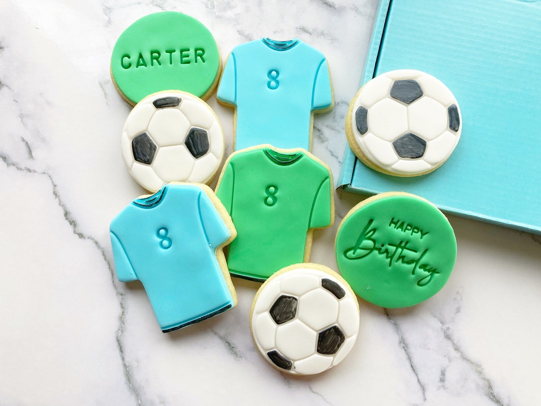 Personalised Cookies, Personalised Biscuits, Football Themed Gift for ...