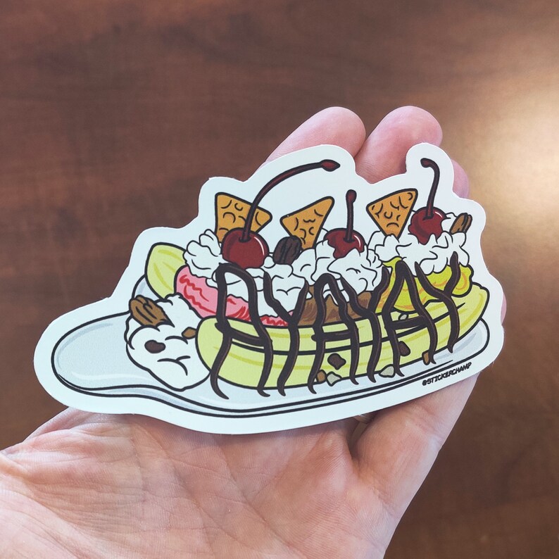 Banana Split Sticker | Etsy