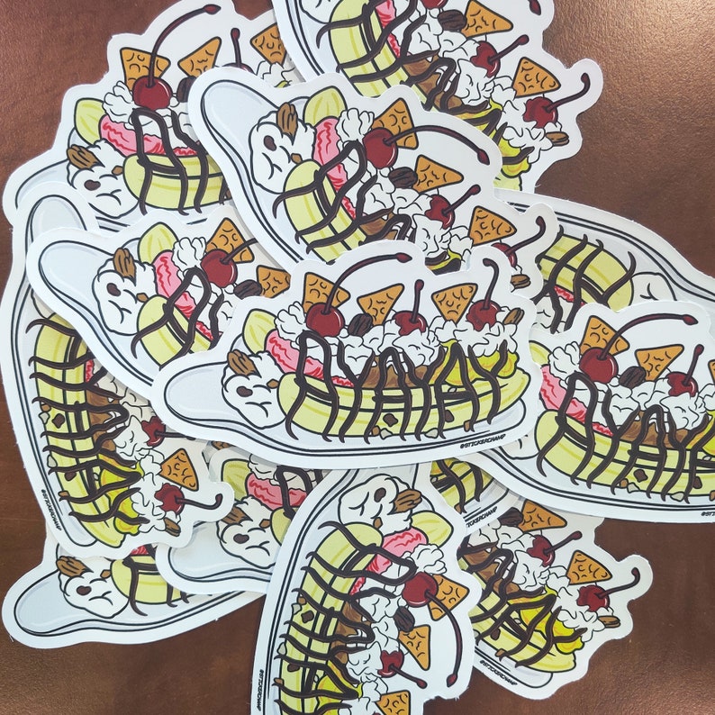 Banana Split Sticker | Etsy
