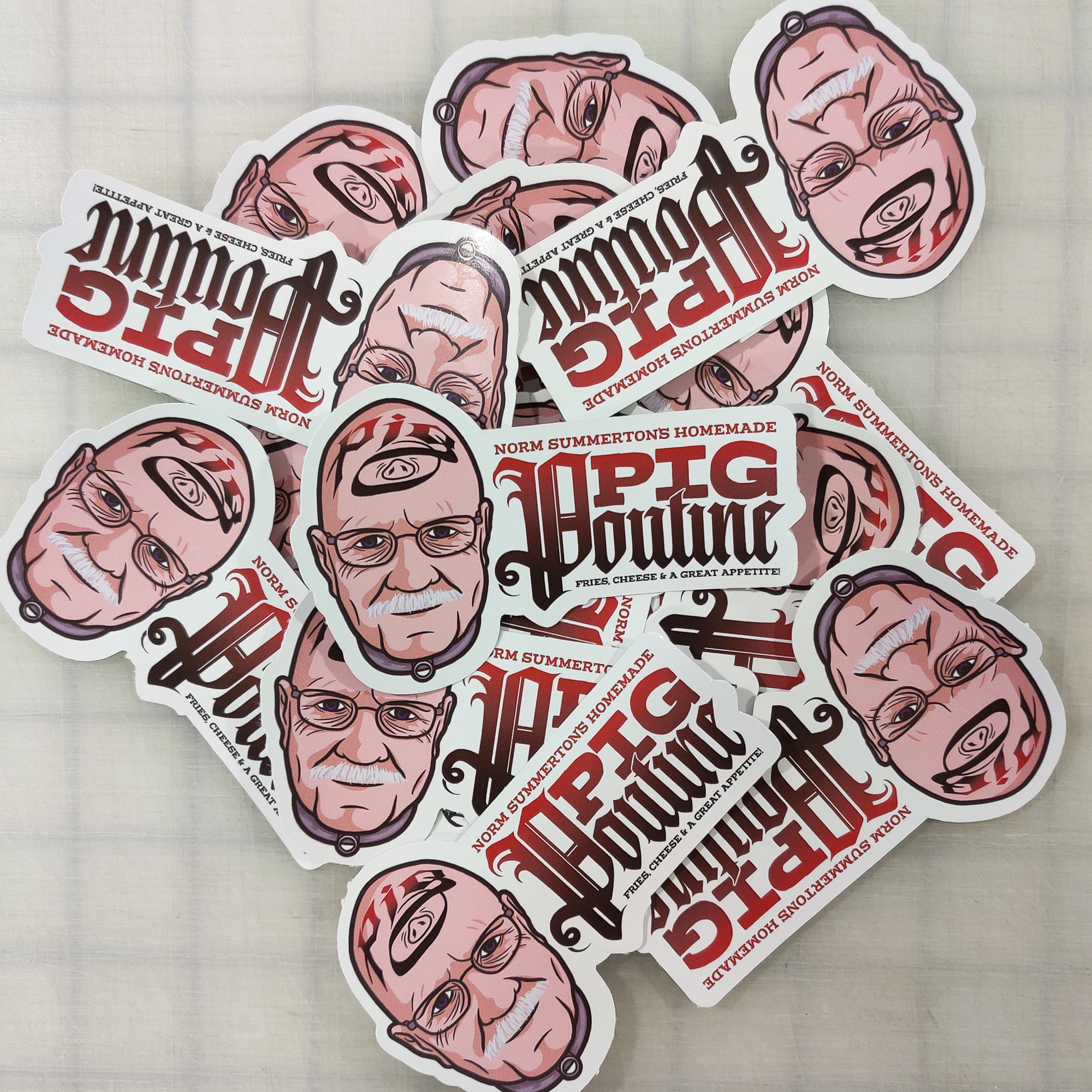 Norm Summerton Sticker Pig Poutine | Etsy New Zealand