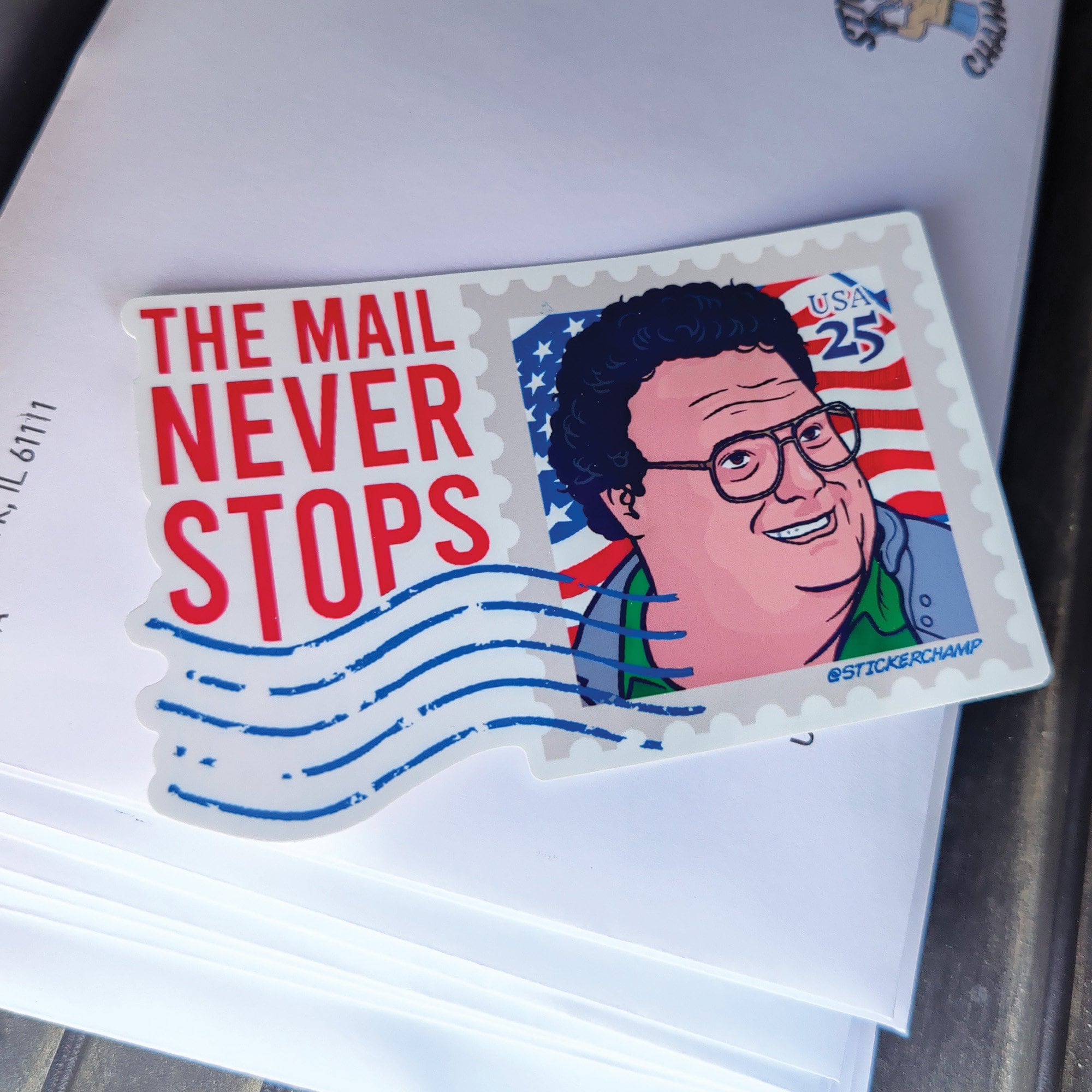 The Mail Never Stops / Newman Sticker - Etsy