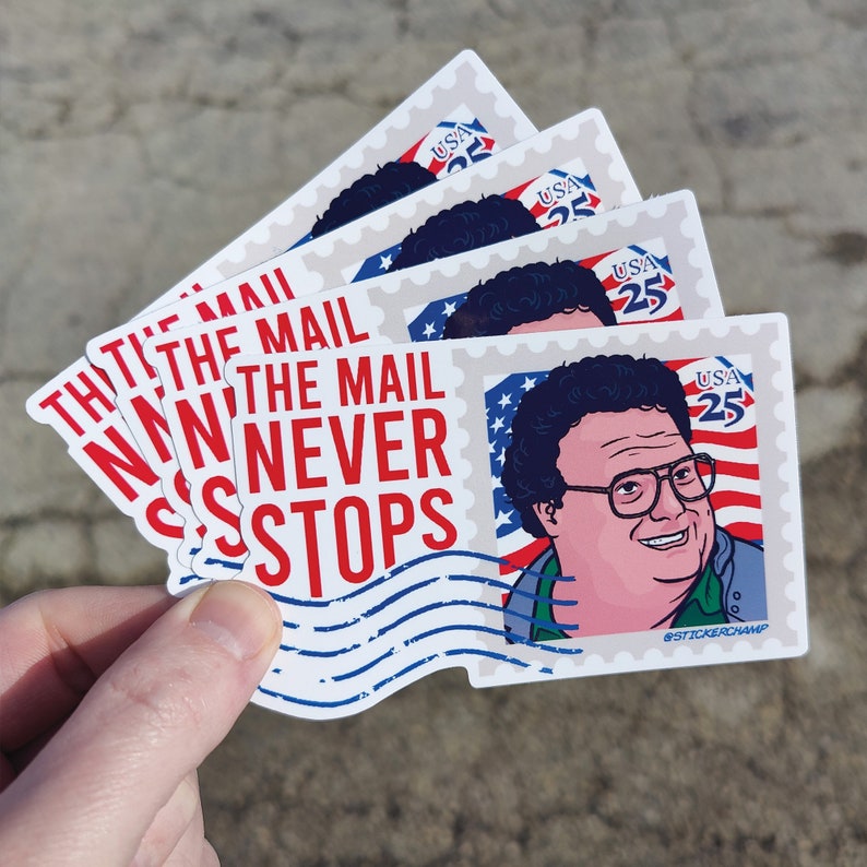 The Mail Never Stops / Newman Sticker - Etsy