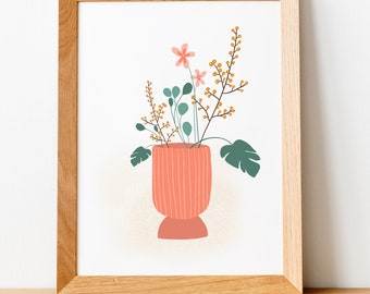 Flower Vase Poster - Etsy