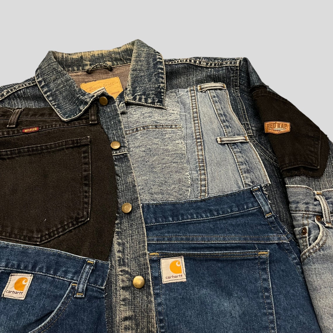 Reconstructed Denim Patchwork Jacket - Etsy