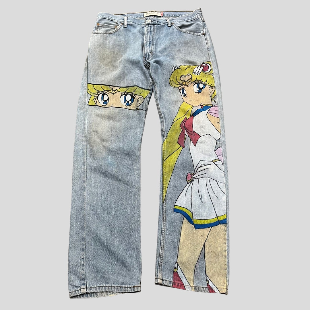 Levis Hand Painted Sailor Moon Denim Jeans - Etsy