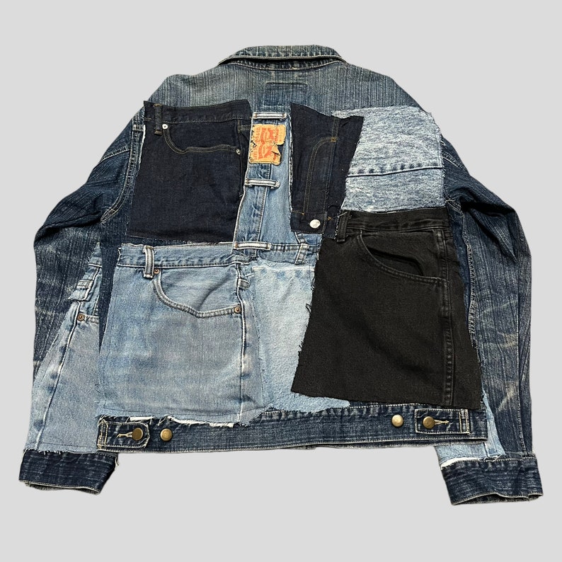 Reconstructed Denim Patchwork Jacket - Etsy