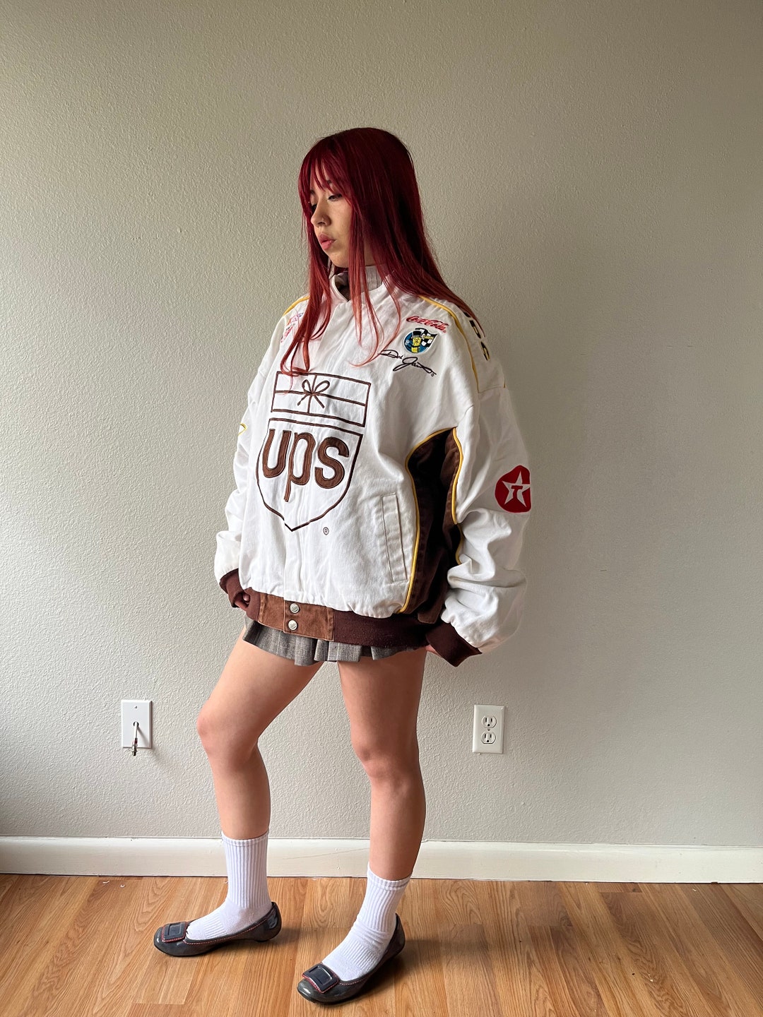 Vintage USPS White NASCAR Jacket - Etsy