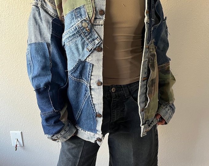 Reconstructed Levis Denim Patchwork Jacket - Etsy