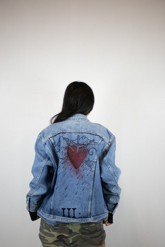 hand painted denim jacket - Gem