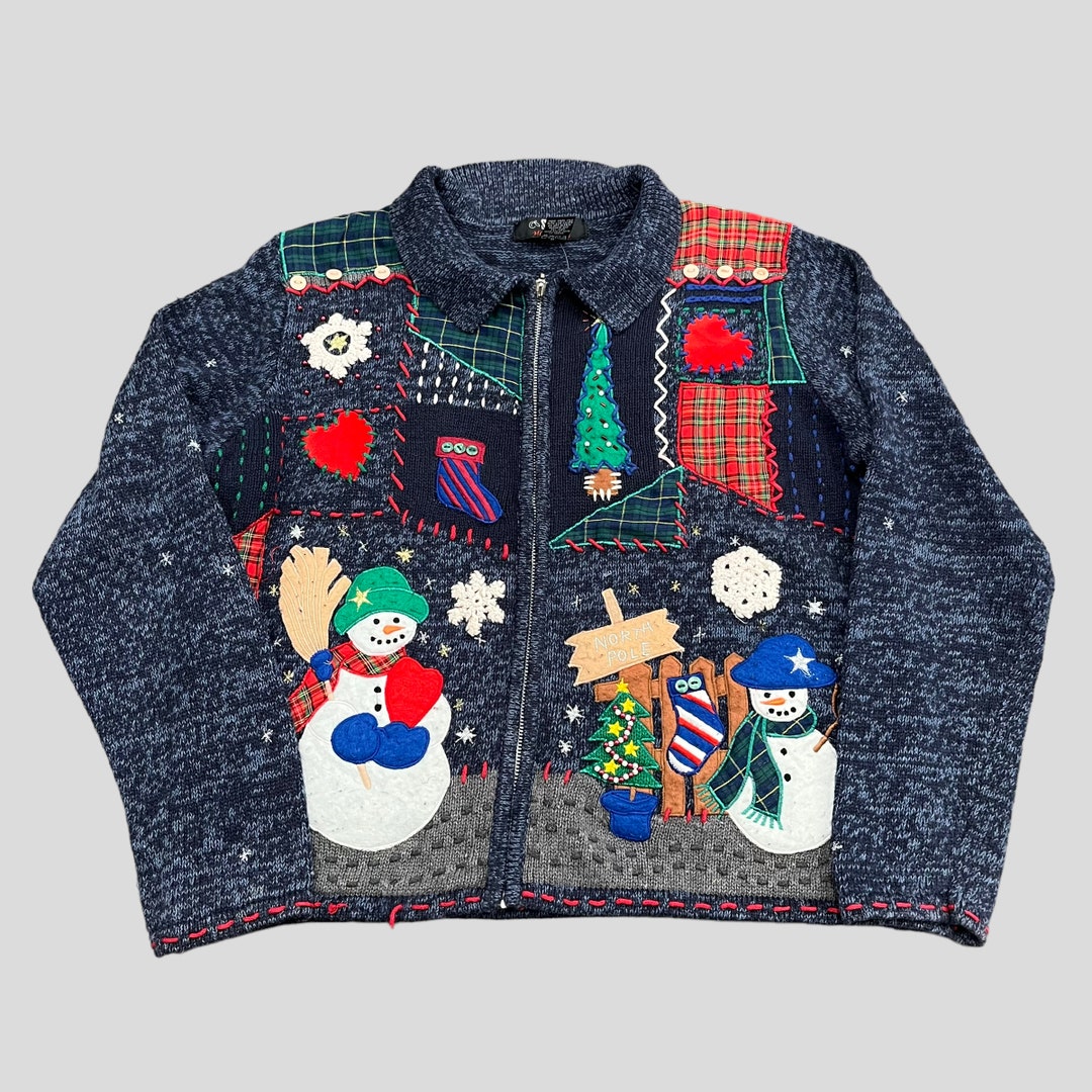 Vintage Christmas Knitted Sweater - Etsy