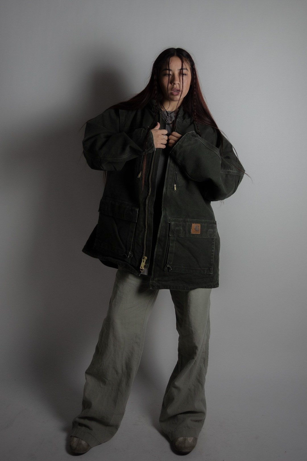 Carhartt Forest Green Sherpa Zip up Jacket - Etsy