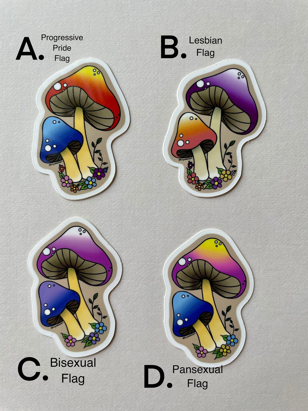 LGBTQ+ Pride Mushrooms - CHARITY STICKER - Etsy