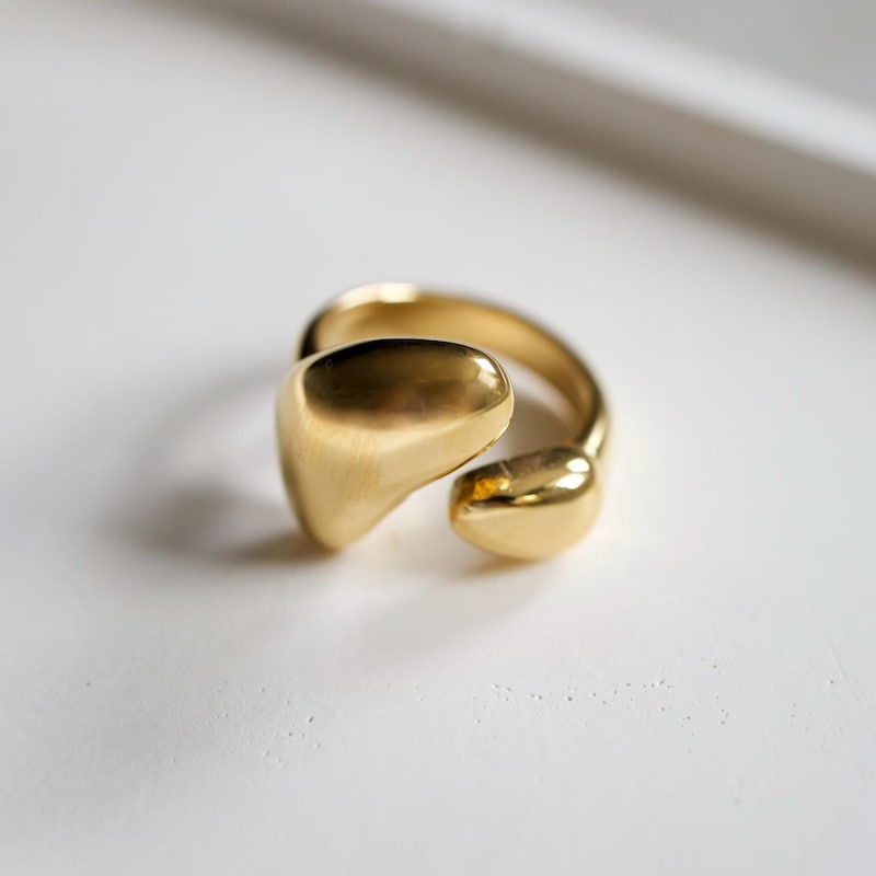 18k Gold Chunky Rings - Etsy