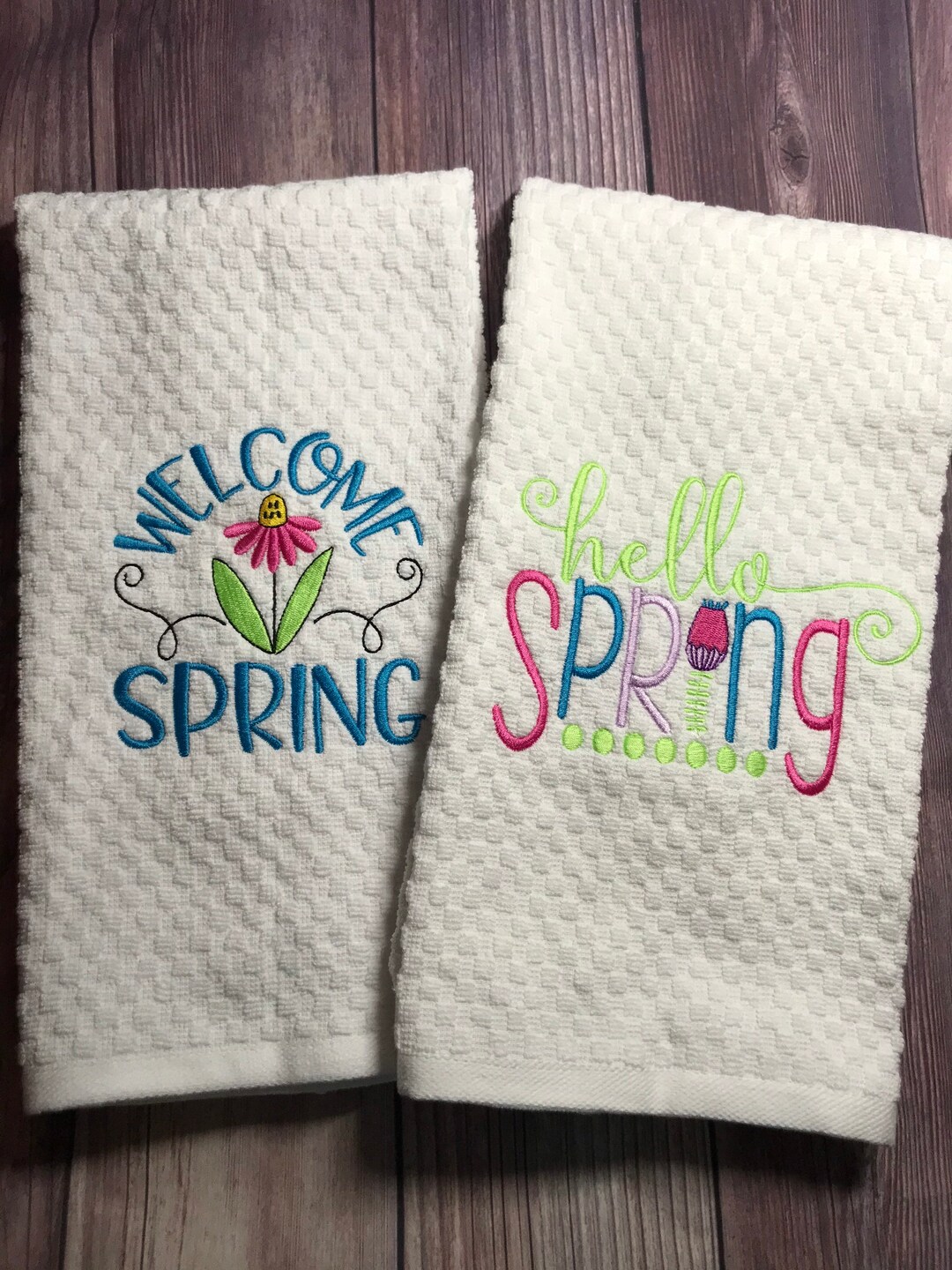 Spring Kitchen Towels - Etsy