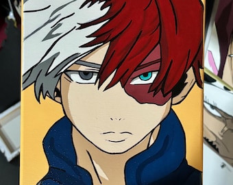 My Hero Academia Shoto Todoroki Zentangle Canvas - Etsy