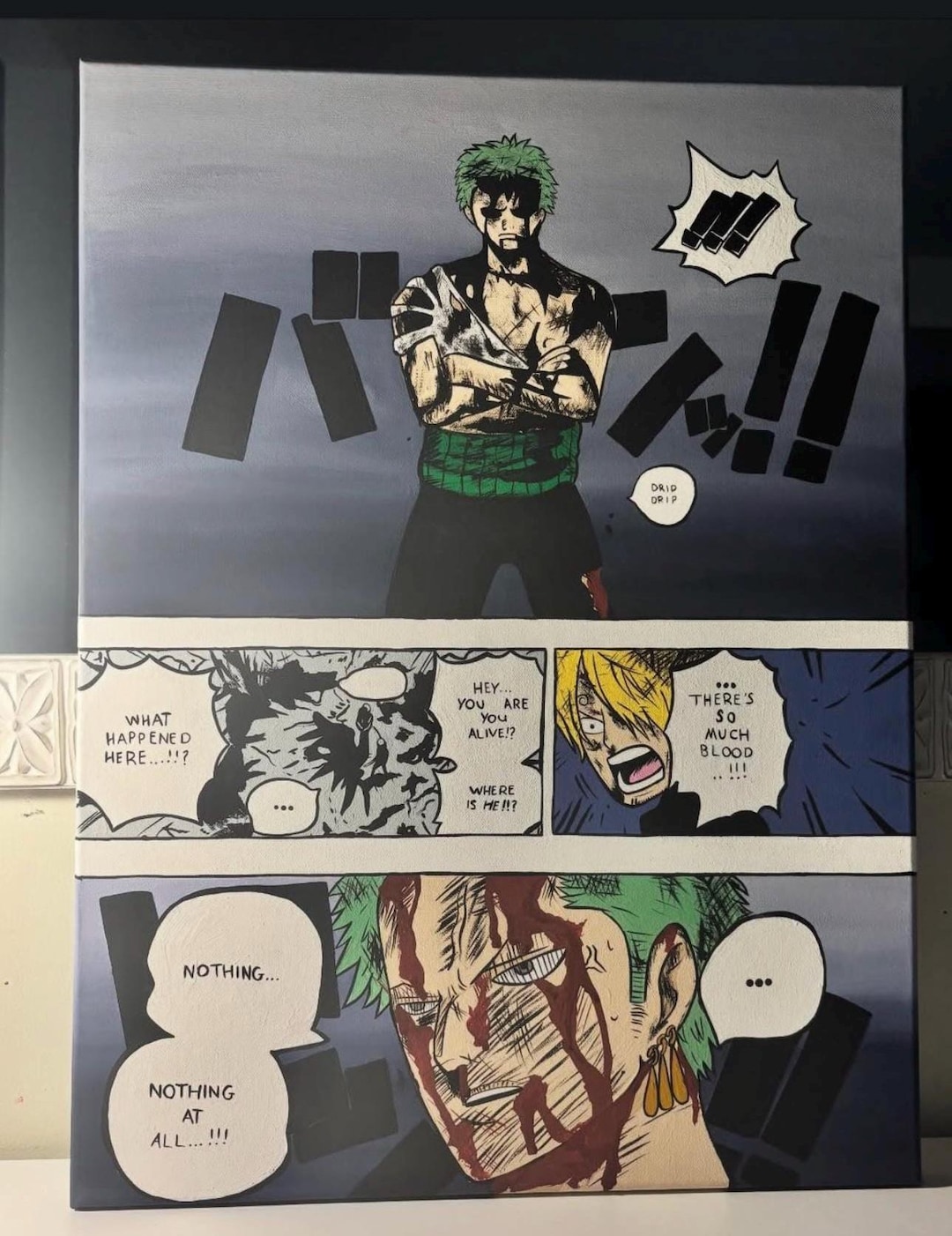 Zoro Manga Panel Scene - One Piece Painting - Etsy