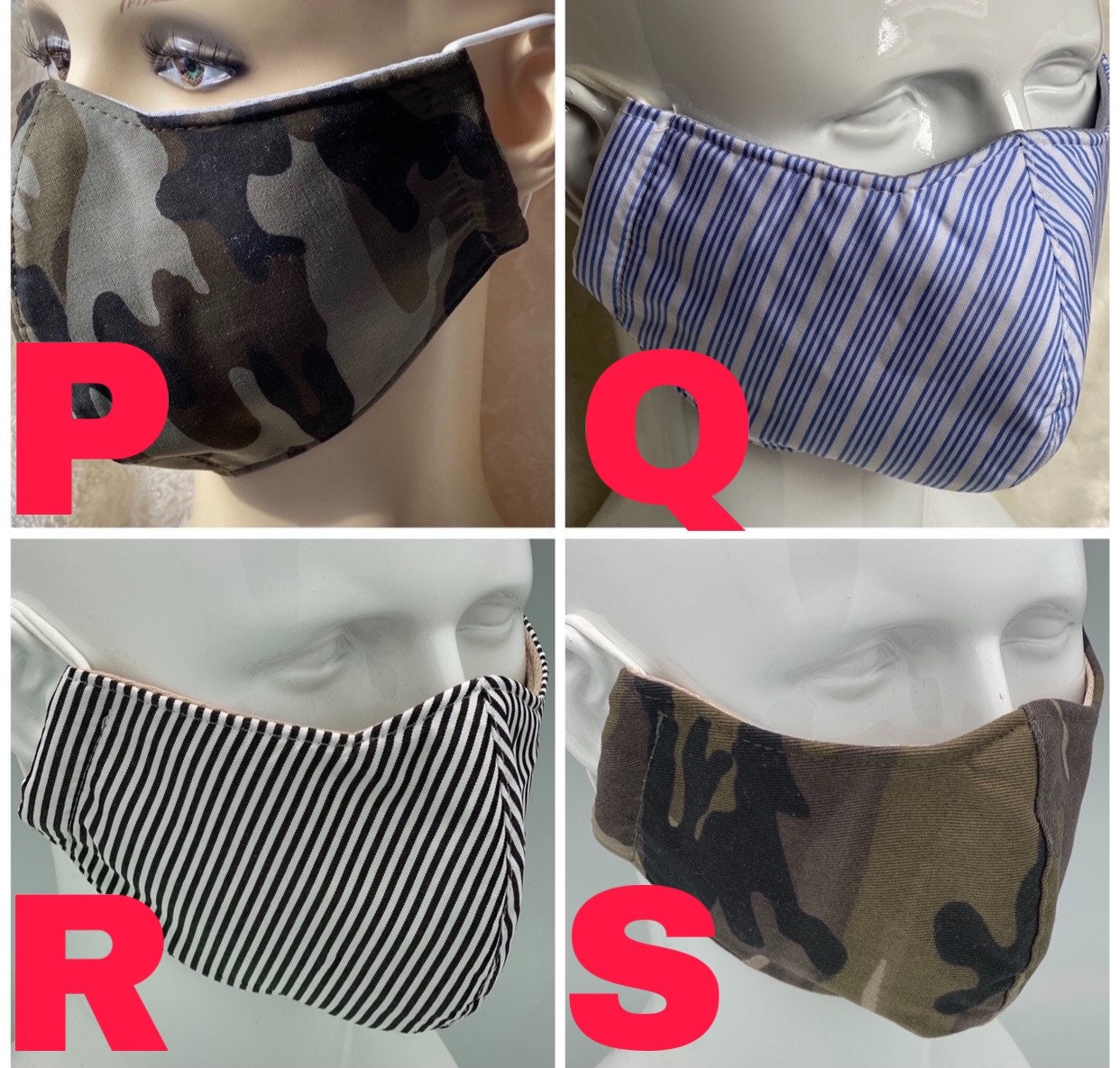 UK Face Masks Ergonomic 4 Layer Mask Elastic Ear Loop Cloth - Etsy