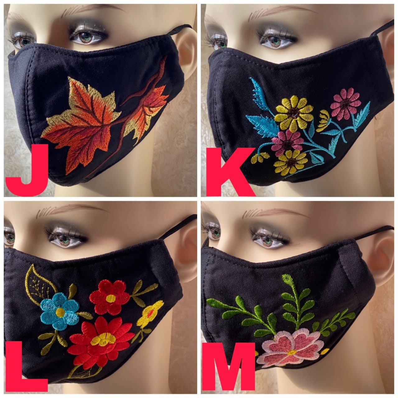 UK Face Masks Ergonomic 4 Layer Mask Elastic Ear Loop Cloth - Etsy