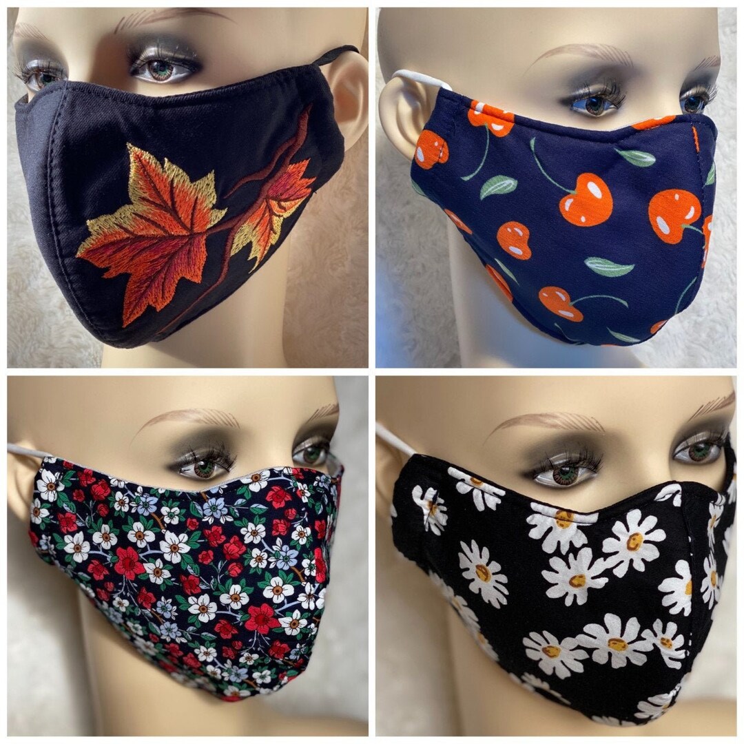 UK Face Masks Ergonomic 4 Layer Mask Elastic Ear Loop Cloth Reusable ...